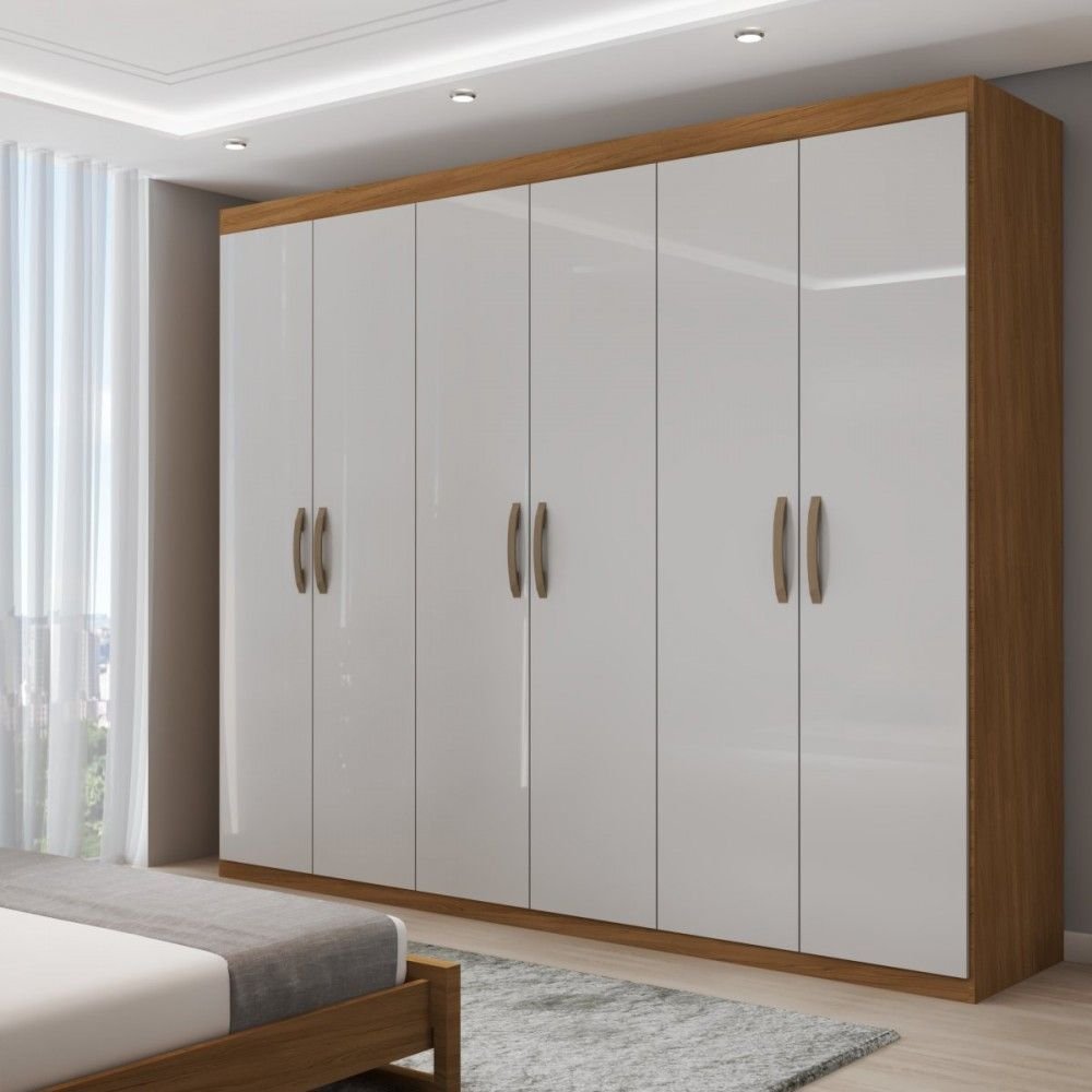 Guarda-roupa Casal Vaticano 6 Portas 2 Gavetas Marrocos/off White - Pm ...