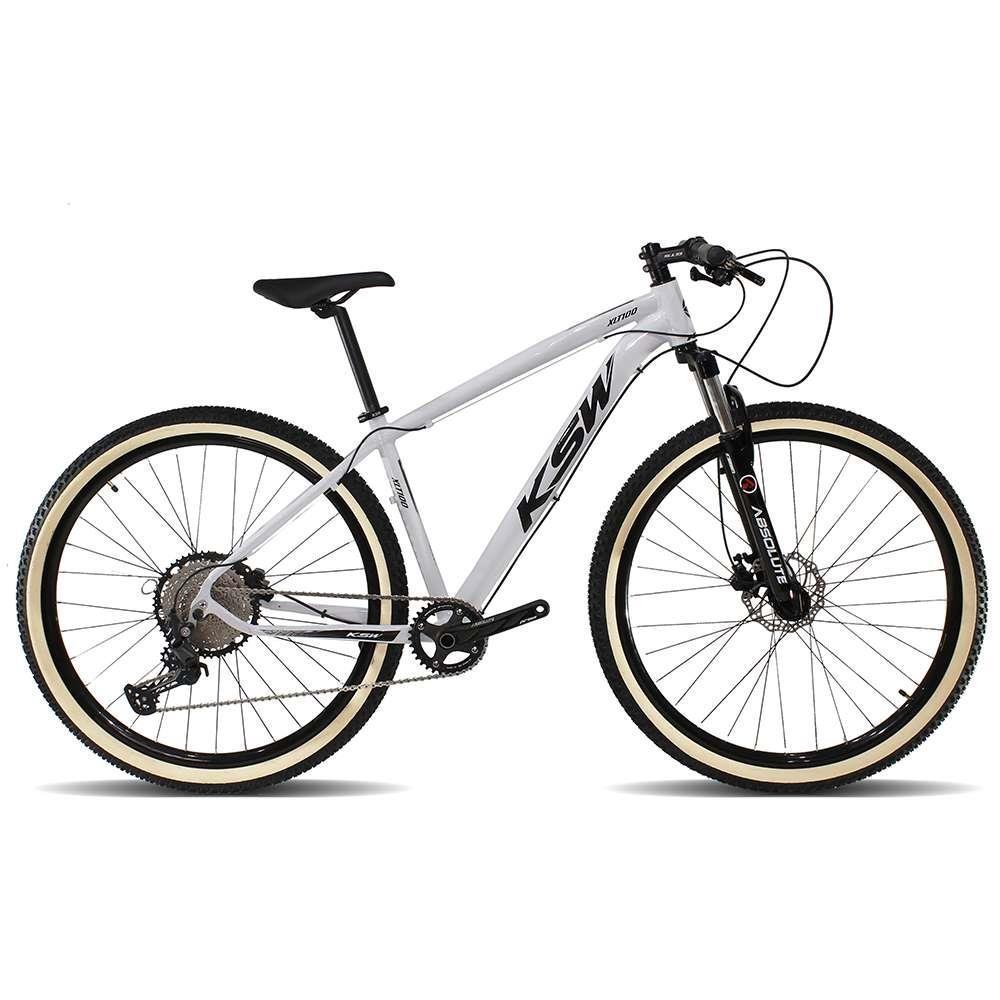 Bicicleta Aro 29 KSW 12V Shimano Deore Freio a Disco 19'' Branco/Preto ...
