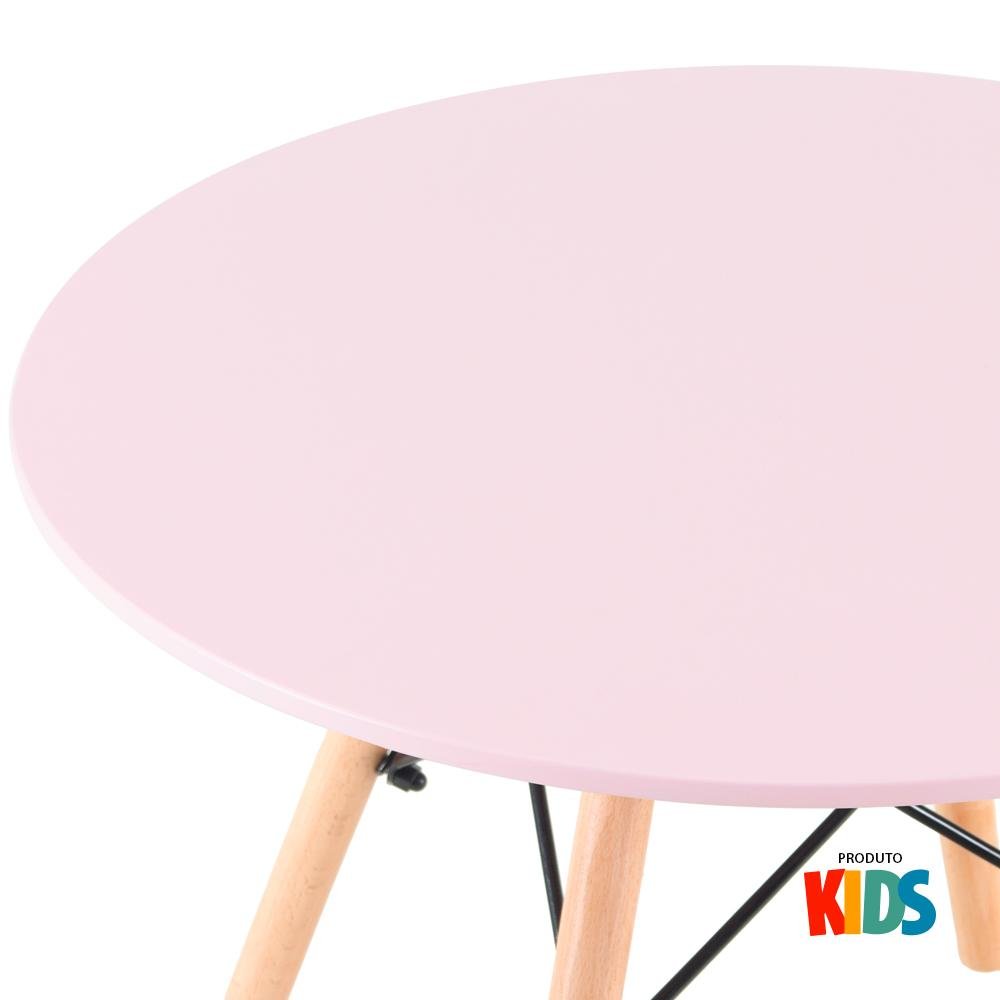 Kit infantil - Mesa Eames Junior rosa + 1 cadeira Eames Junior amarelo | MadeiraMadeira