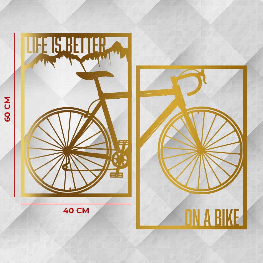 Kit Quadro Life Is Better On a Bike 60x40cm em MDF Ciclista Bicicleta ...