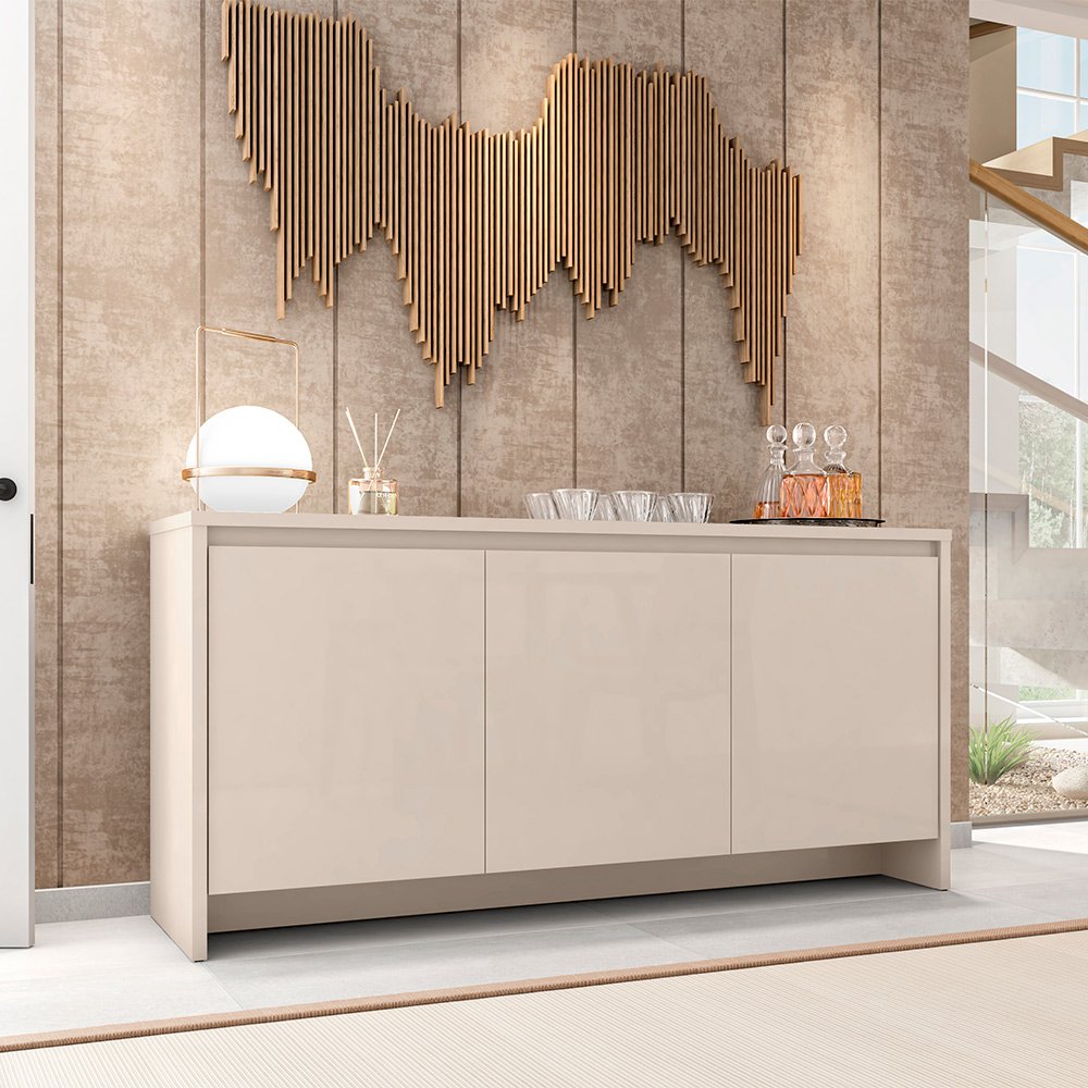 Aparador Buffet 3 Portas Mirela - D'Rossi - Off White | MadeiraMadeira