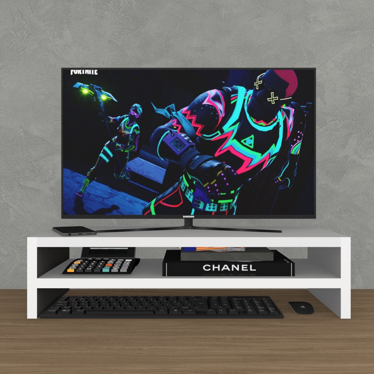 Suporte Para Monitor Mesa Home Office Elevado Setup Gamer | MadeiraMadeira