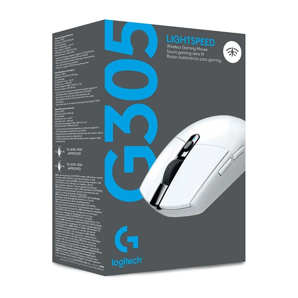Mouse Gamer Logitech G305 Sem Fio Hero Lightspeed 12000DPI (Branco ...