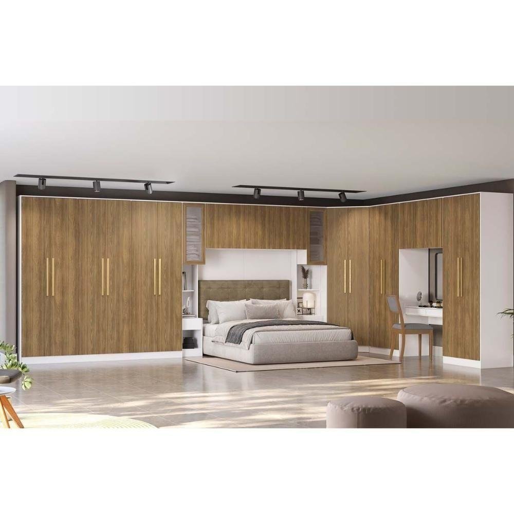 Quarto Casal Modulado Adapt 10 Peças Quarto (6 Armários + 1 Ponte Aéreo ...