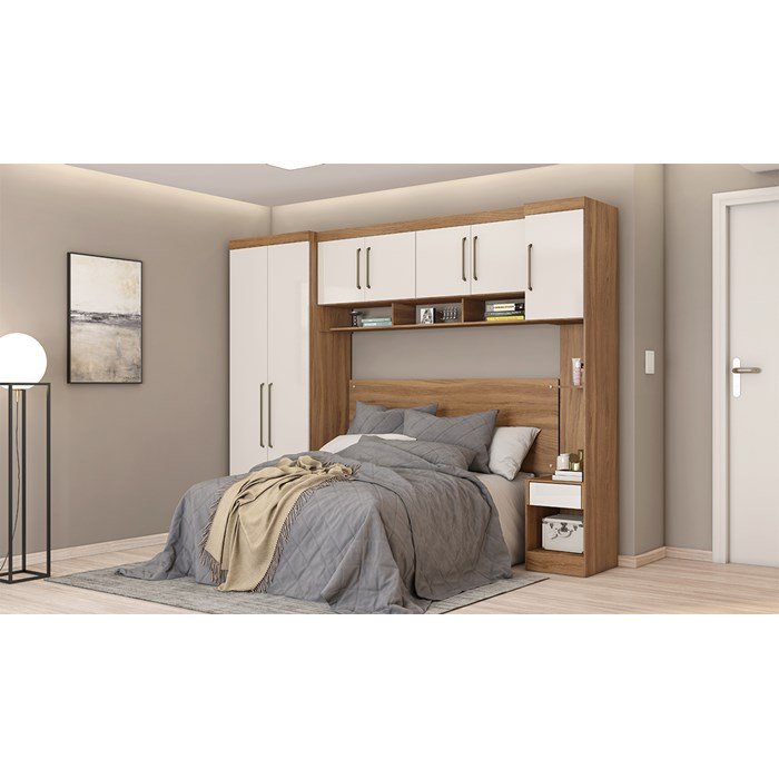 Quarto De Casal Modulado 04 Peças Modena Amendola Branco Demobile ...