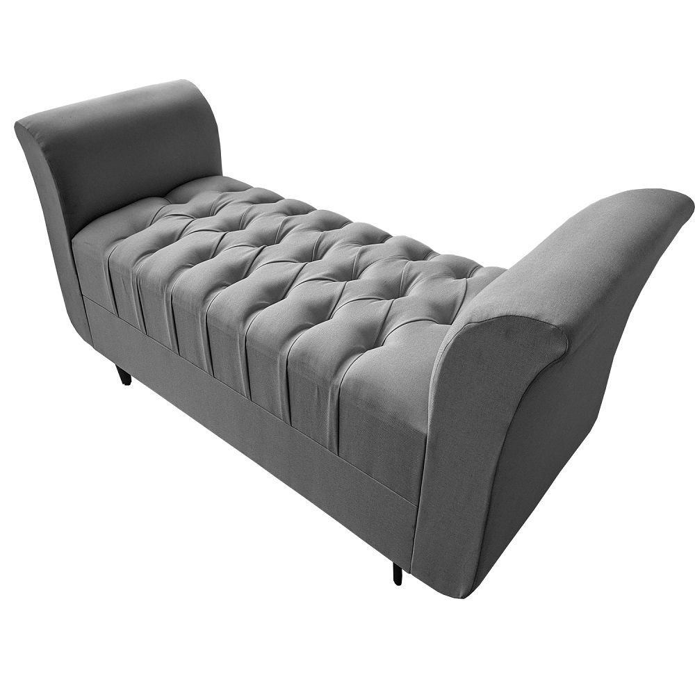 Recamier Vintage 130 Cm Linho Cinza Casal Rbl | MadeiraMadeira