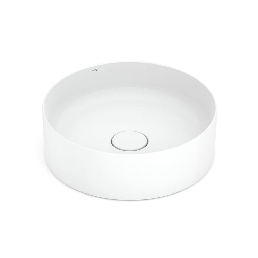 Cuba Apoio 39cm Redonda Roca T2 Terra Branco A32787n000 | MadeiraMadeira