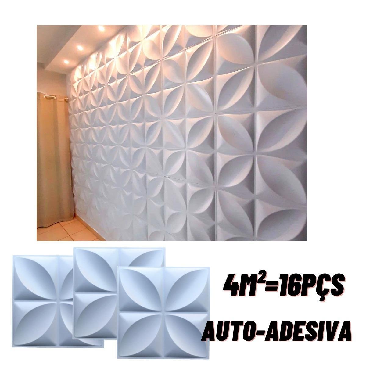 Placas Decorativa Revestimento Pvc 16 Unidades Alto Relevo | MadeiraMadeira