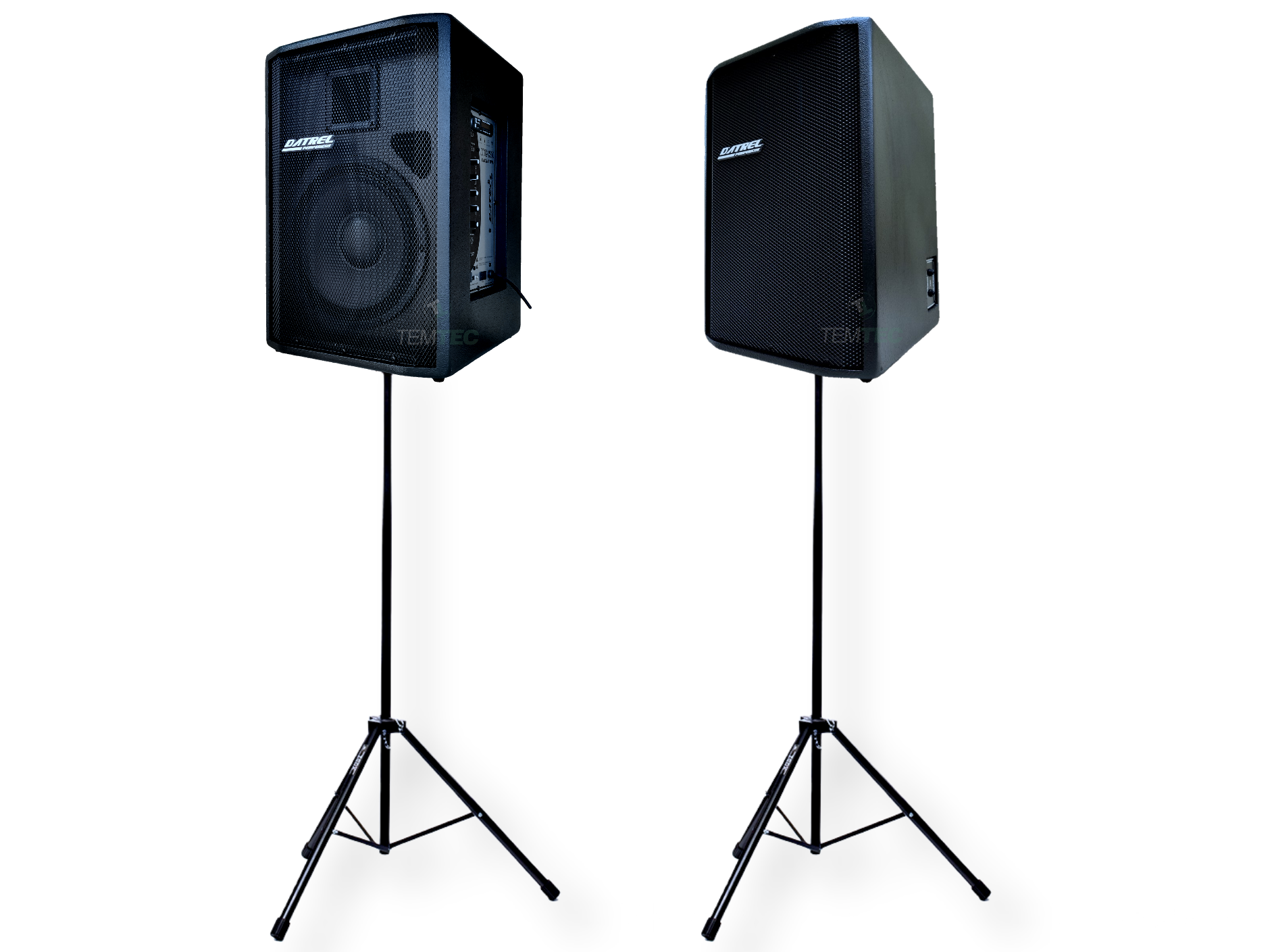 KIT CAIXA SOM ATIVA PASSIVA 12" 500W DATREL E TRIPÉ BT PROF | MadeiraMadeira