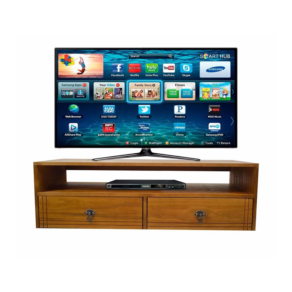 Rack Suspenso para TV em Madeira Pinus com Tingimento Retrô 30 ...