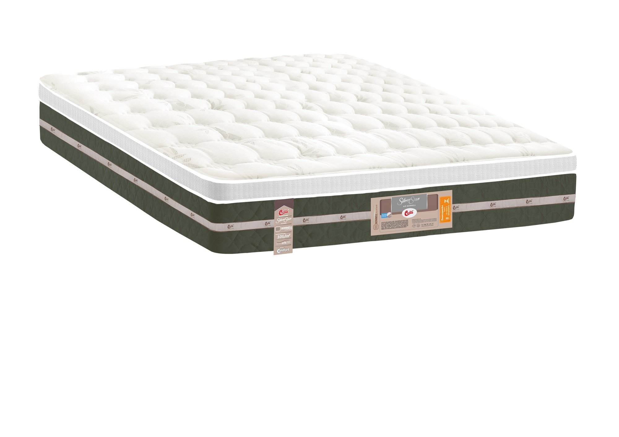 Colchão Casal Castor Silver Star Mola Bonnel Air One Face | 188cm X ...