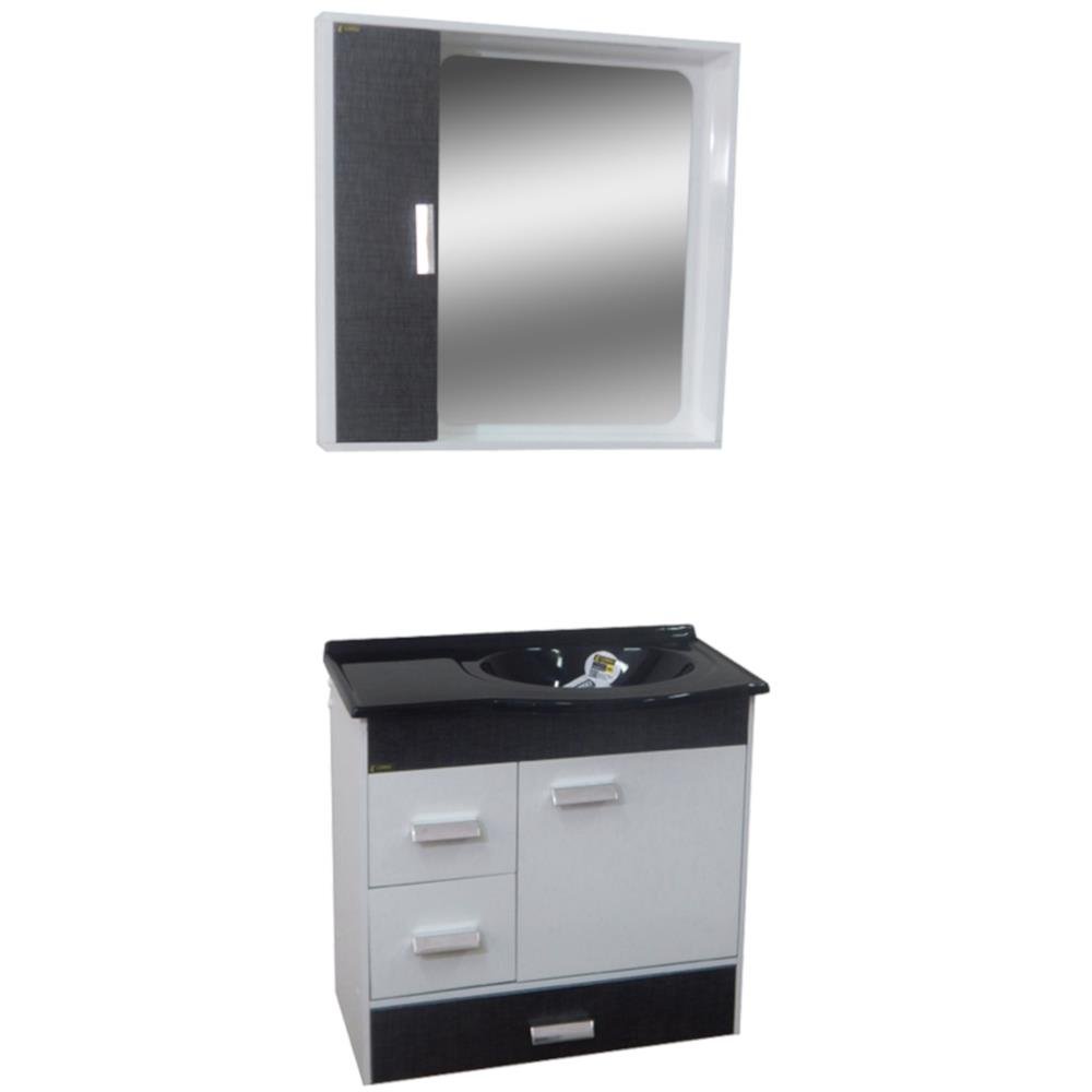 Kit Porto 60cm Cromo com Lavatório Preto - 110010724 - CORSO ...