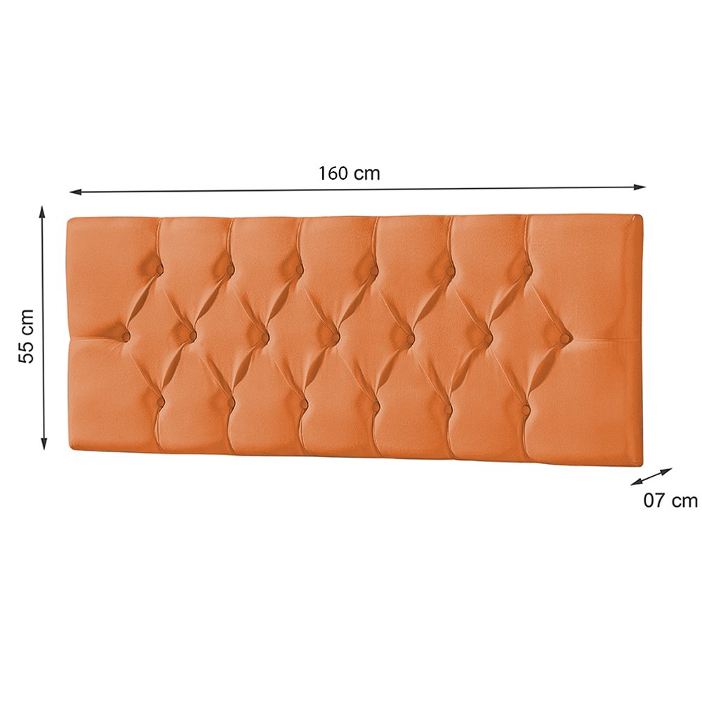Cabeceira Cama Box Queen 1,60m Capitonê Estofada Ws Paris Laranja Cobre ...