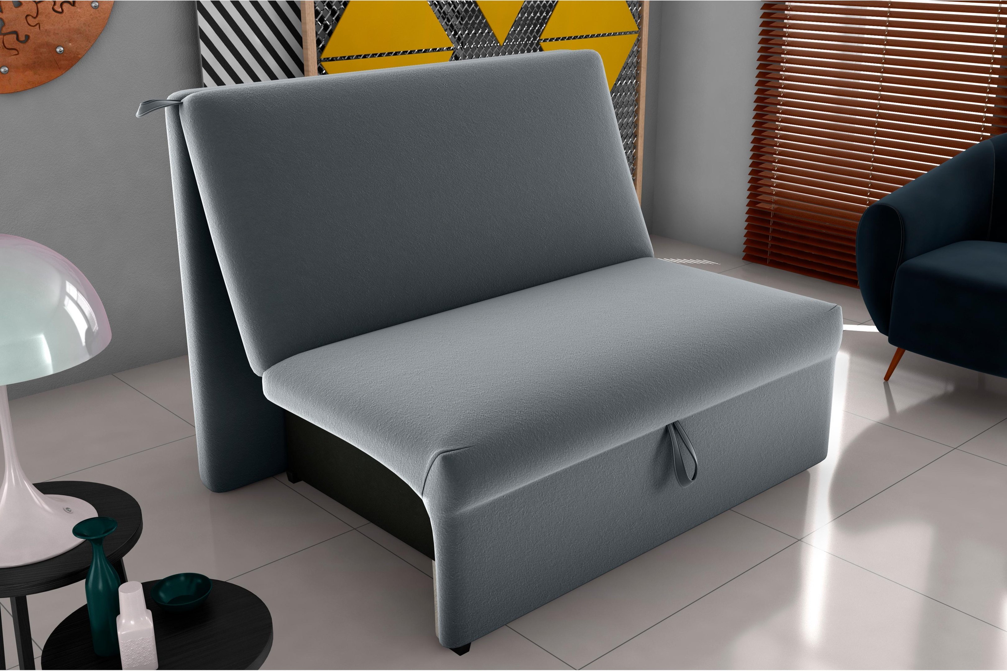 Sofá Cama Malu Veludo Cinza E425 - Matrix | MadeiraMadeira