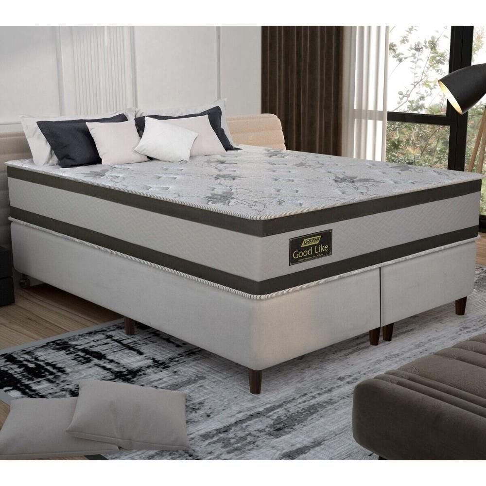 Cama Box Conjugado King com Colchão 193x71x203 Good Like Gazin Cr35373 ...
