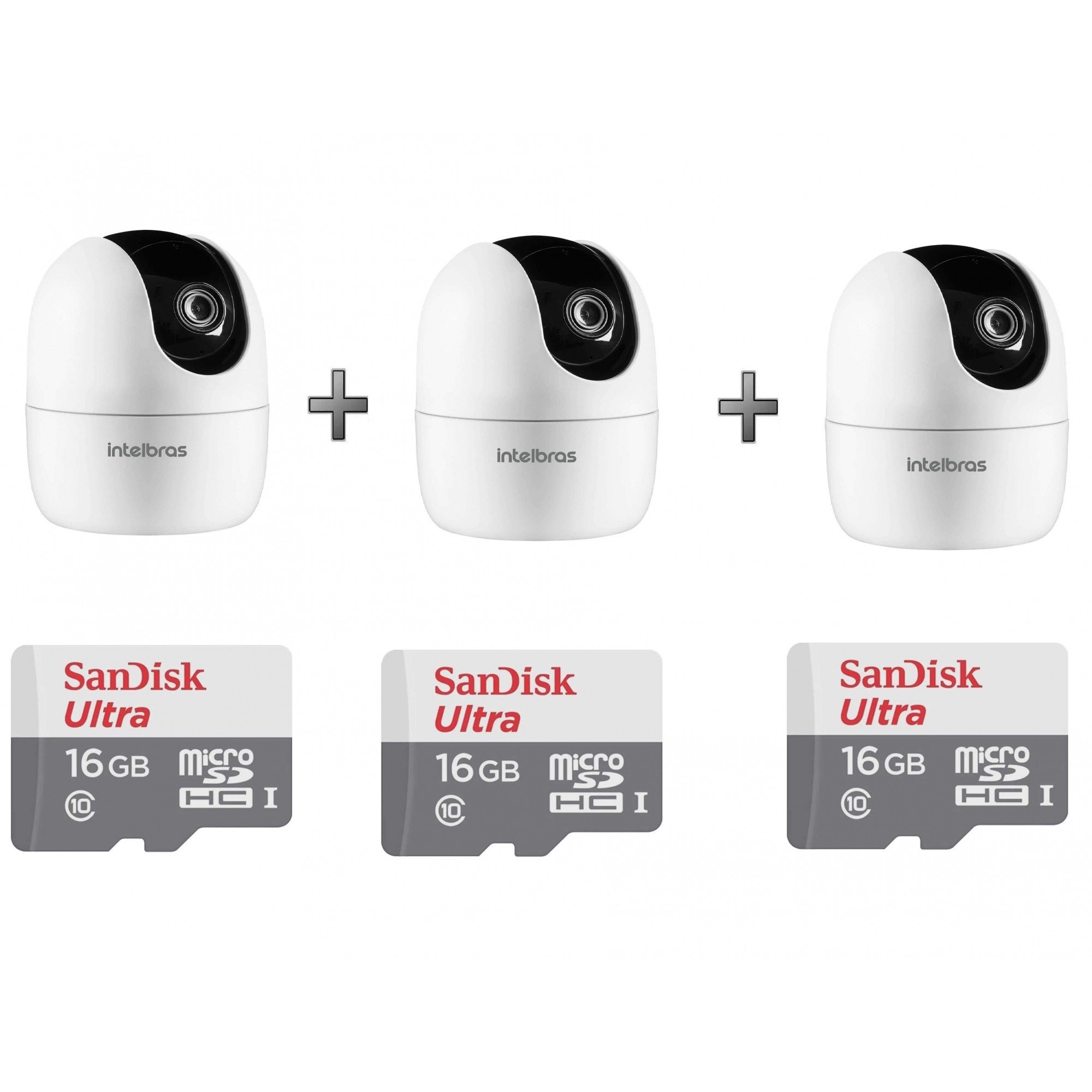 Kit 3 Câmeras IP 360° Im4 Mibo Fhd Intelbras + Sd 16Gb Ultra ...