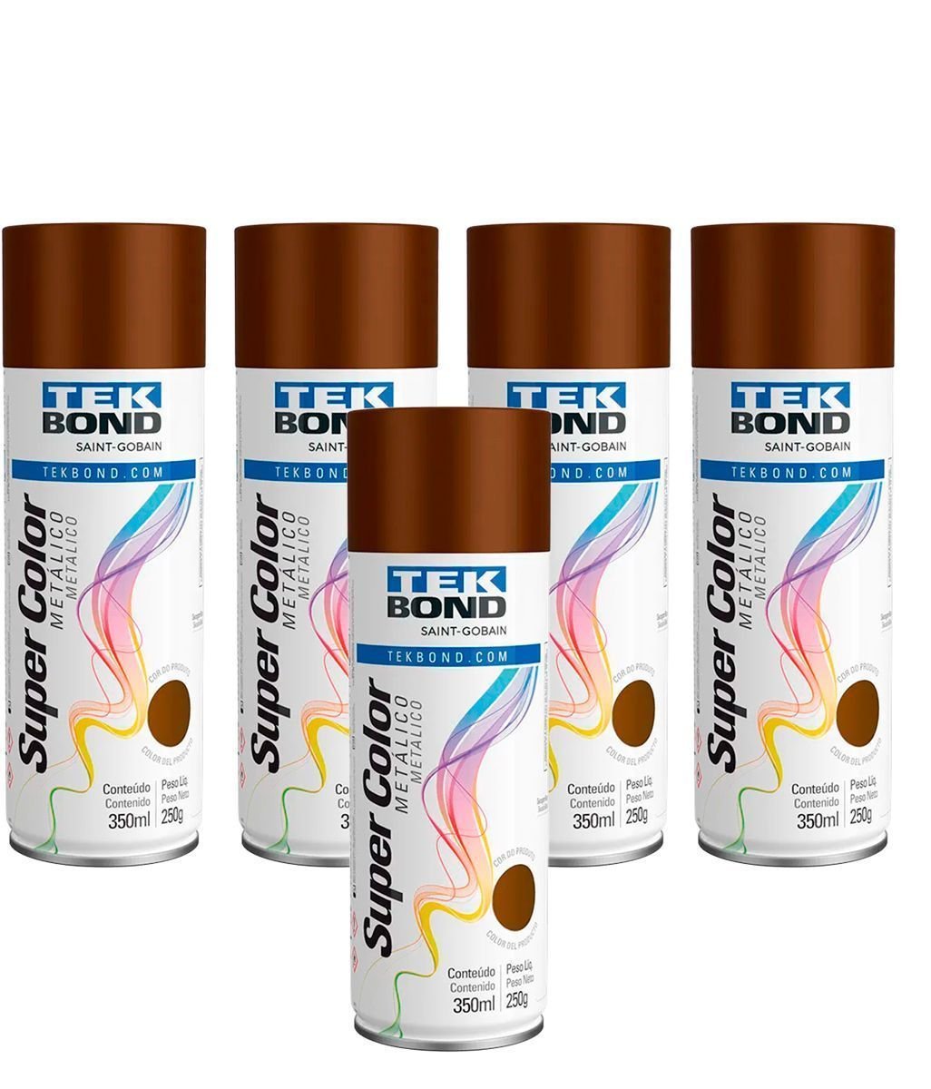 Kit 6 Tinta Aerossol Bronze Metálico 350 Ml/250g | MadeiraMadeira