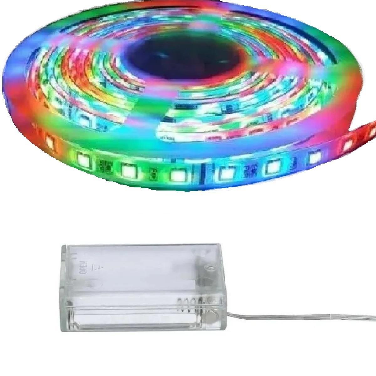 Fita Super Led 2m Metros sem Fio com 120 Leds - Colorido | MadeiraMadeira