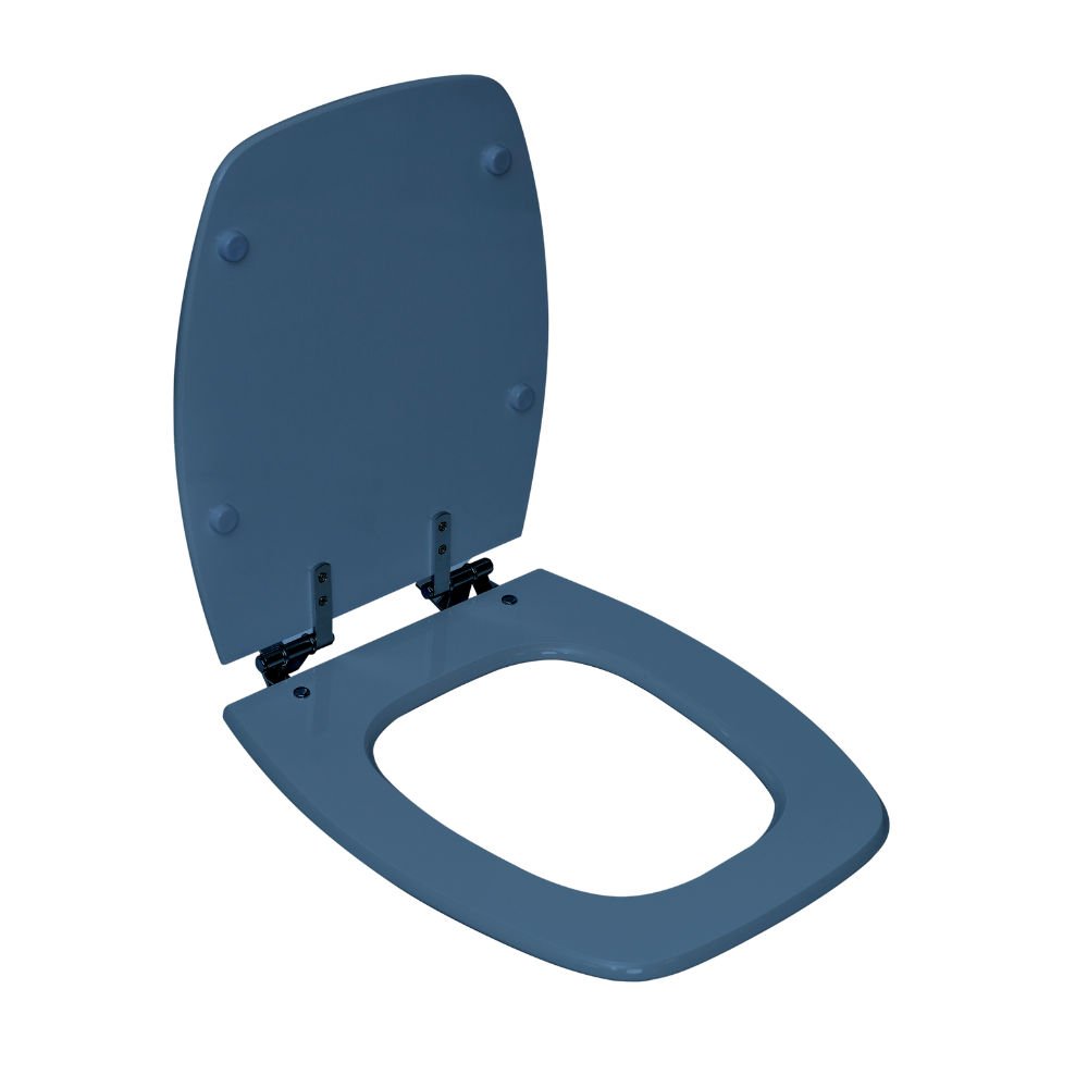 Assento Sanitário MDF Primula Plus/Amarilis Azul Fiori | MadeiraMadeira