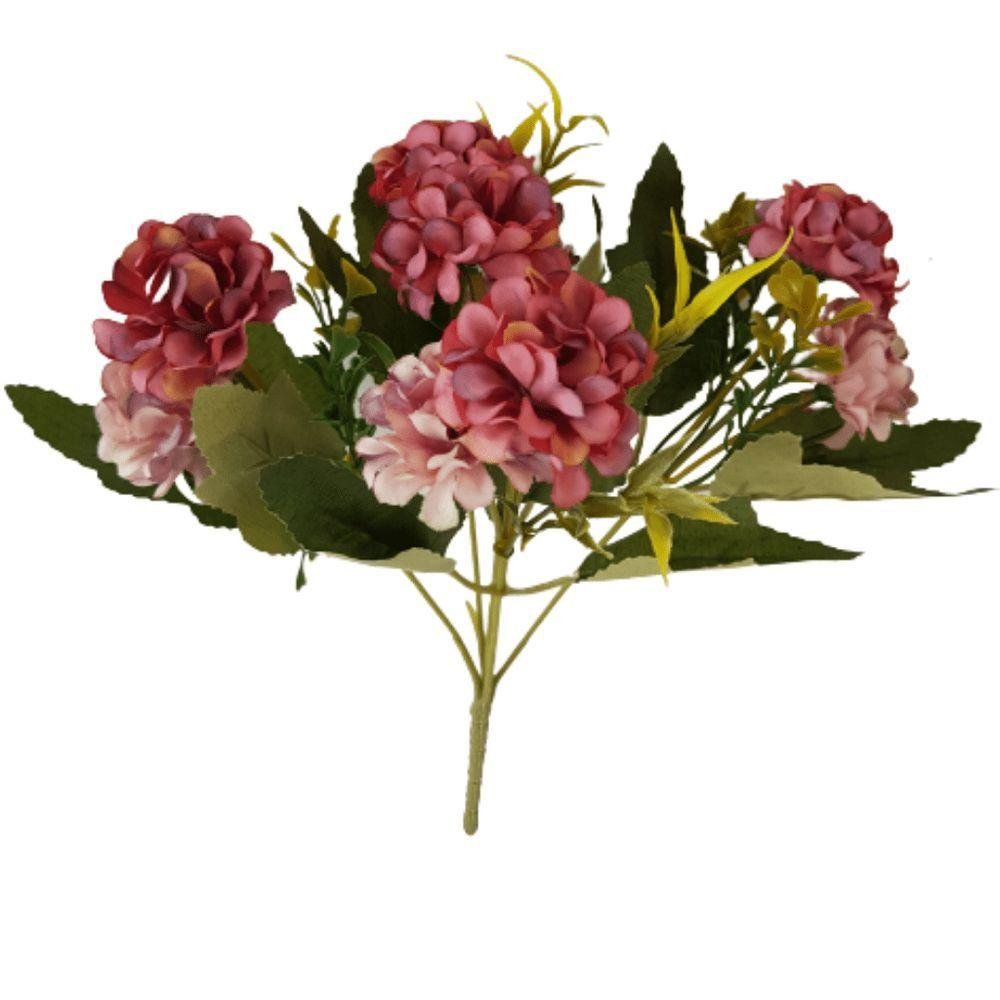 Flor Artificial Mini Hortência Marsala Haste 26cm 26cm | MadeiraMadeira