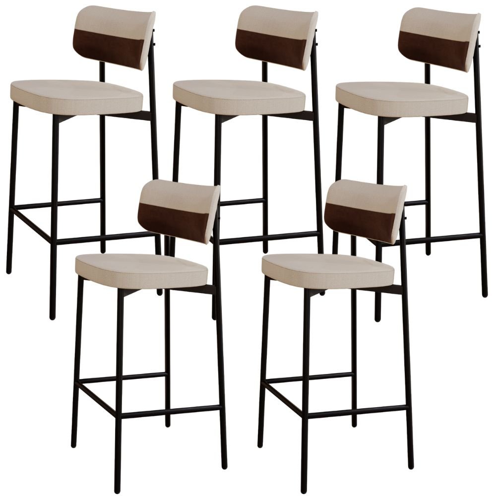 Kit 05 Banquetas Alta Bar Cozinha Sala de Jantar Aço Preto Kaira C01 ...