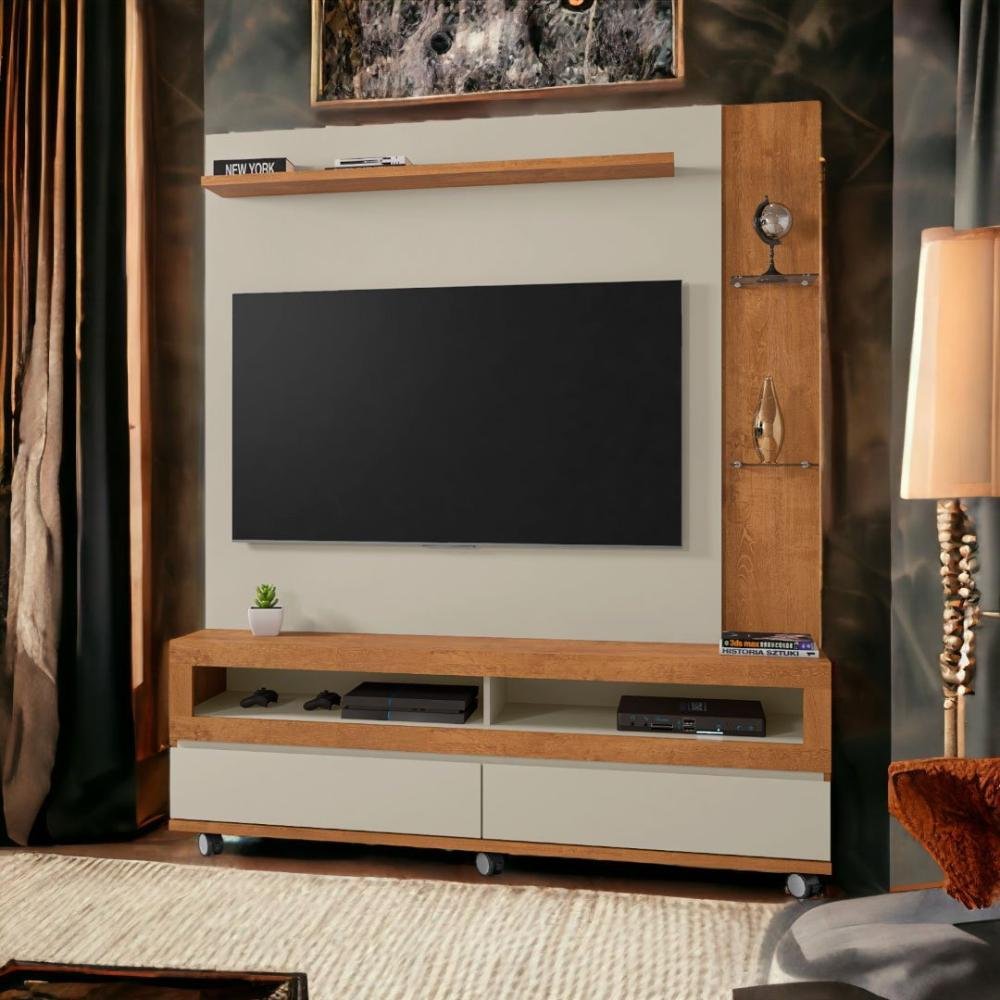 Home para Tvs 60" Buzios Naturalle e Off White Bechara | MadeiraMadeira