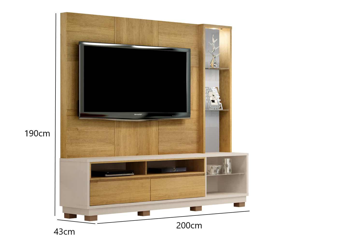 Home Nevada para TVs ate 65 Polegadas Valdemoveis Cinamomo/Off White ...