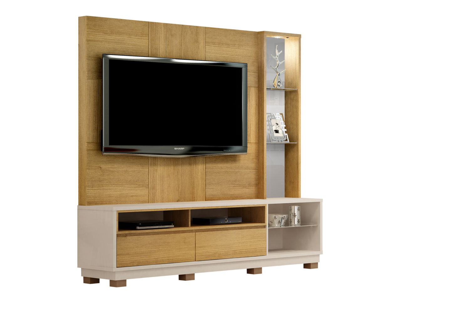 Home Nevada para TVs ate 65 Polegadas Valdemoveis Cinamomo/Off White ...