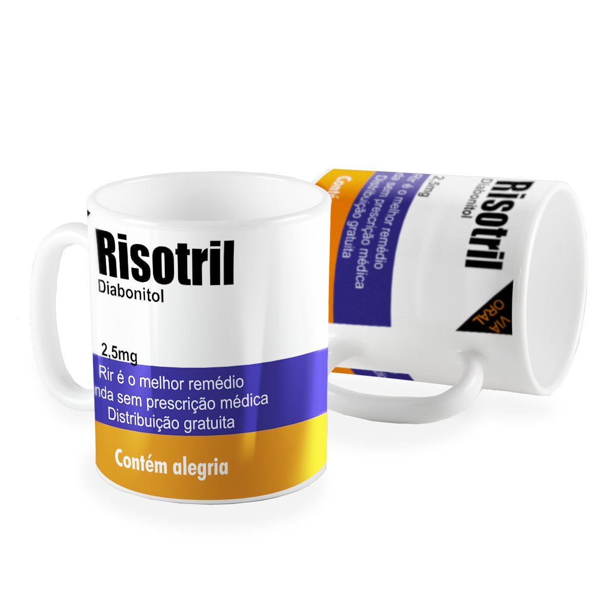 Caneca Risotril rir e o melhor remedio | MadeiraMadeira