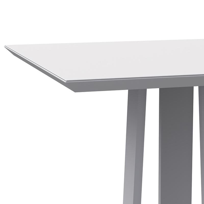 Mesa de Jantar Tampo com Vidro Valencia 100x100 Off White - PR Móveis ...