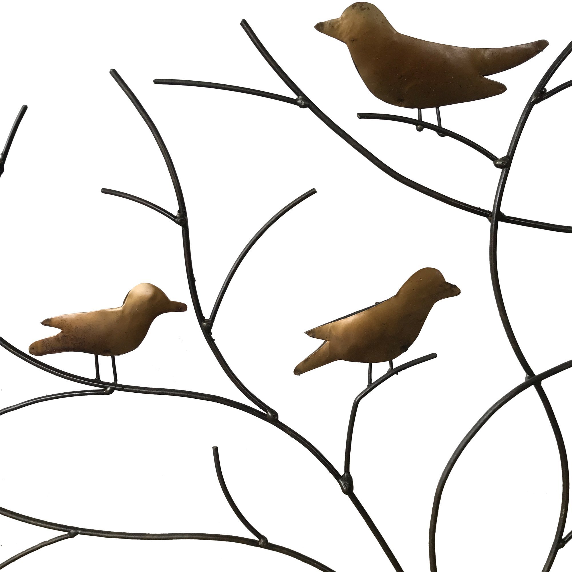 Moldura Com Arranjo de Passarinhos em Ferro Artesanal Com Madeira ...