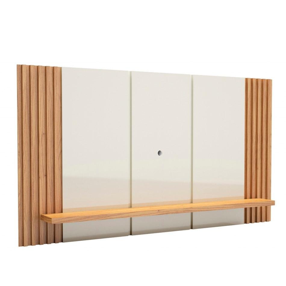 Painel Home Theater 2,20m 75 Polegadas 100% Mdf - Freijó Off Cor:Off ...