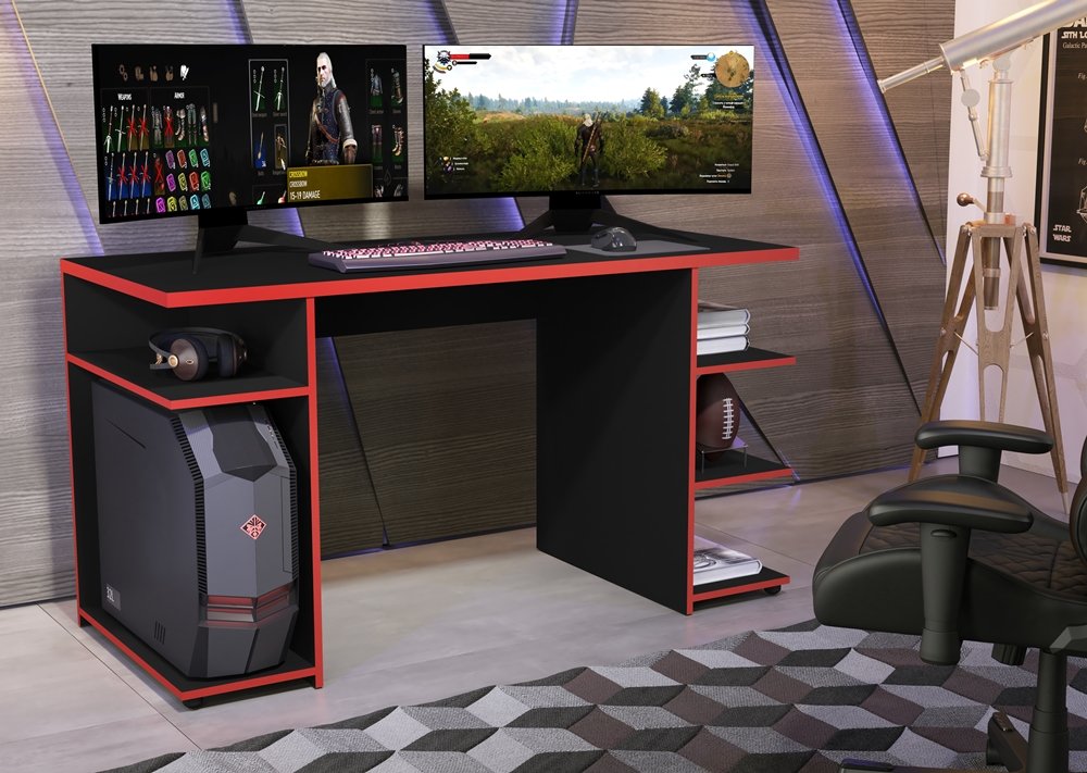 Escrivaninha Gamer P/ PC XP 1000 Giga Móveis- Preto/Vermelho ...