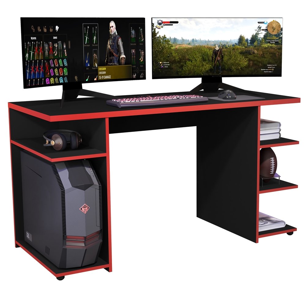 Escrivaninha Gamer P/ PC XP 1000 Giga Móveis- Preto/Vermelho ...