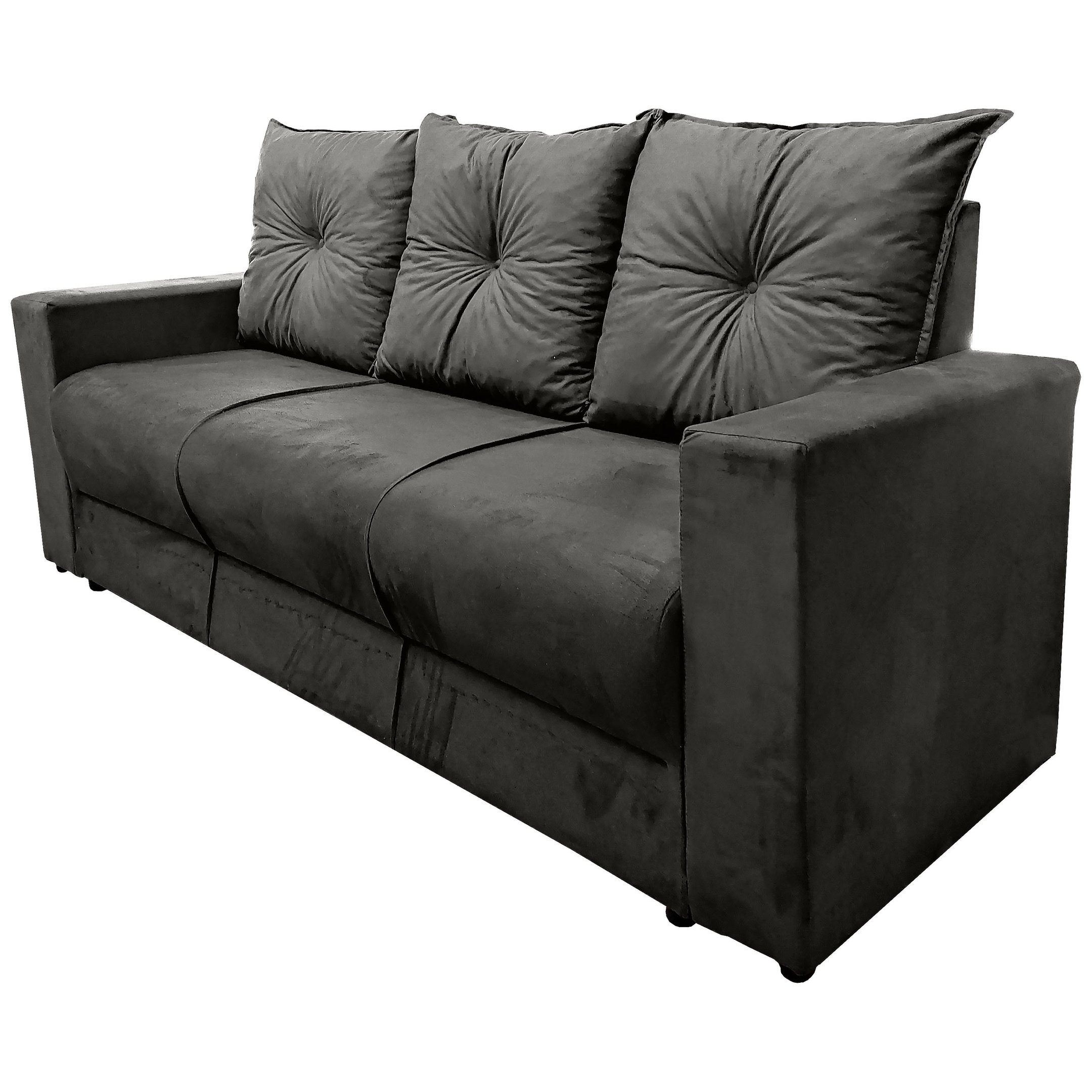 Sofá 3 lugares Smart - Cinza | MadeiraMadeira