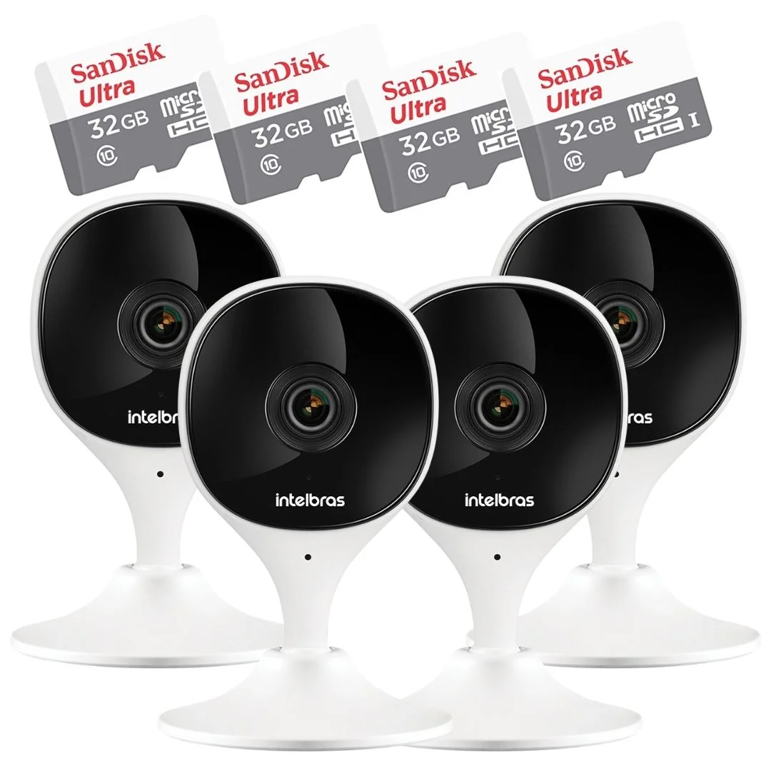Kit 4 Câmeras Ip Full Hd Imx Intelbras + Cartão Sd 32gb Ultra ...