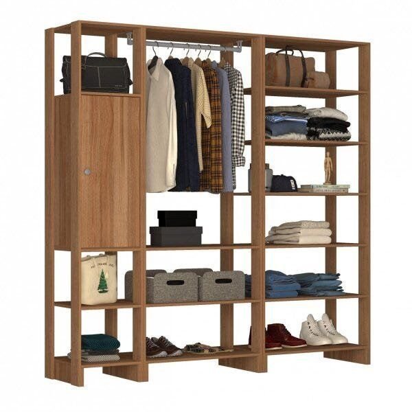 Guarda-Roupa Modulado Closet com 1 Cabideiro 1 Porta com 2 Prateleiras ...
