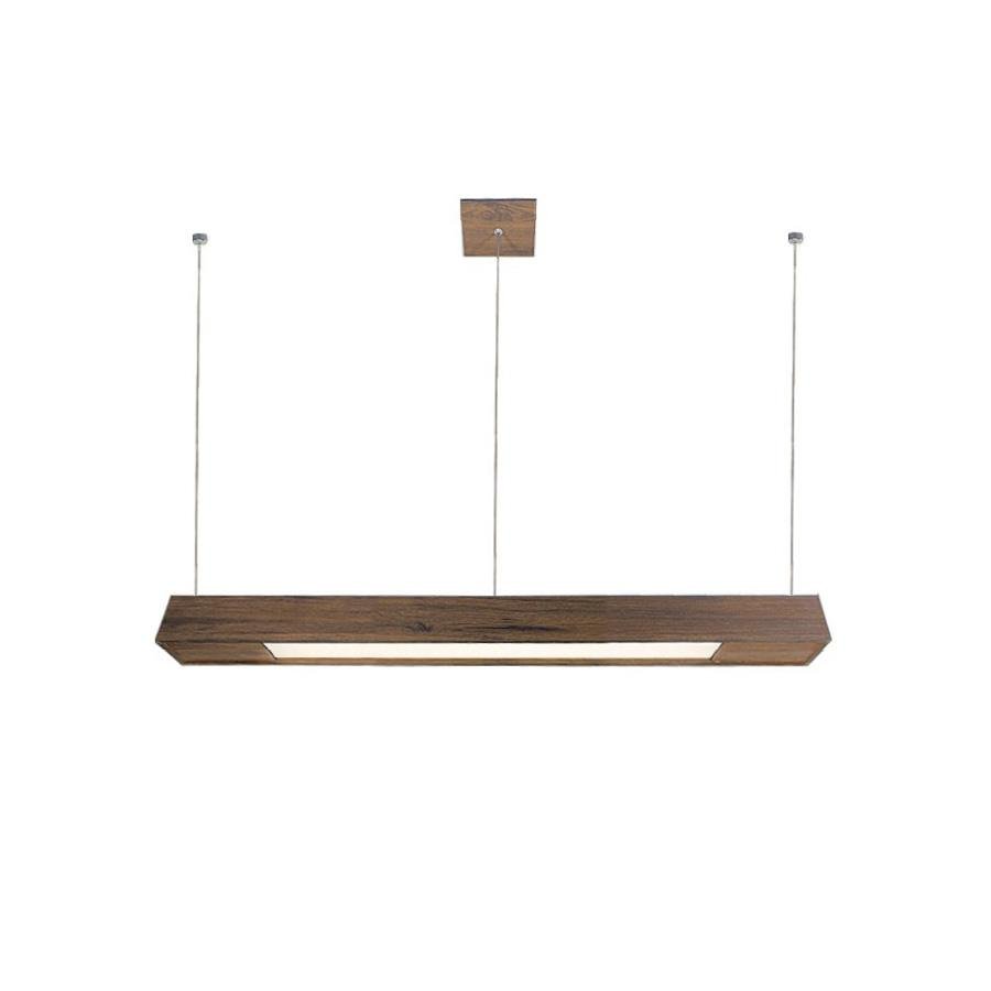 Pendente Retangular 1 Tubular 65cm Madeira Imbuia PD1201 | MadeiraMadeira