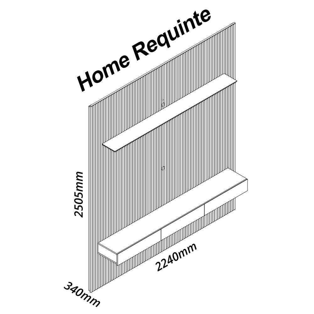 Home para TV Impressão Ripado com LED Requinte 220 Naturale Off White ...