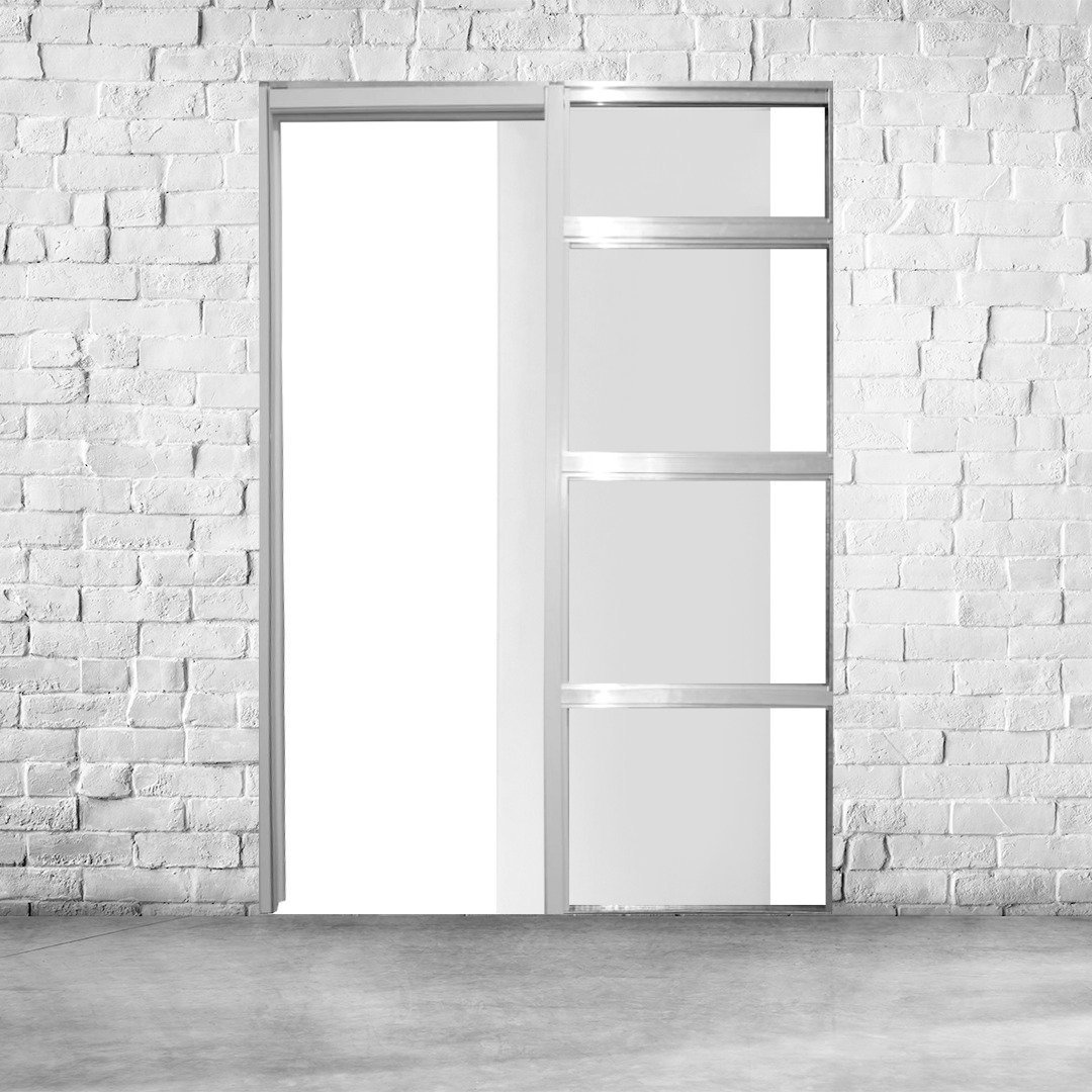 Porta de Correr Embutida na Parede - Modelo Essencial - (Folha Lisa ...
