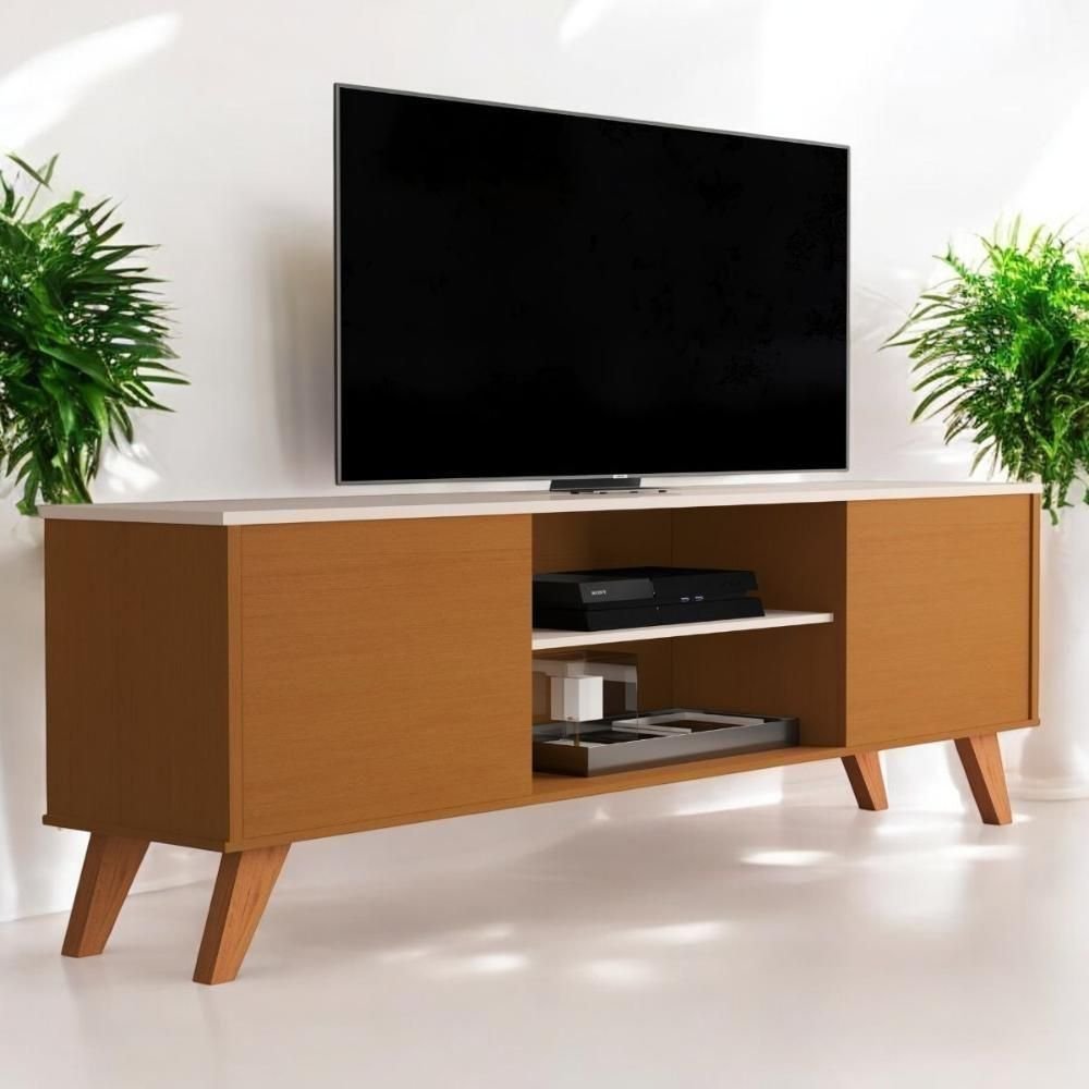 Bancada Tvs 60 Polegadas Portoferraio Cedro Off White | MadeiraMadeira