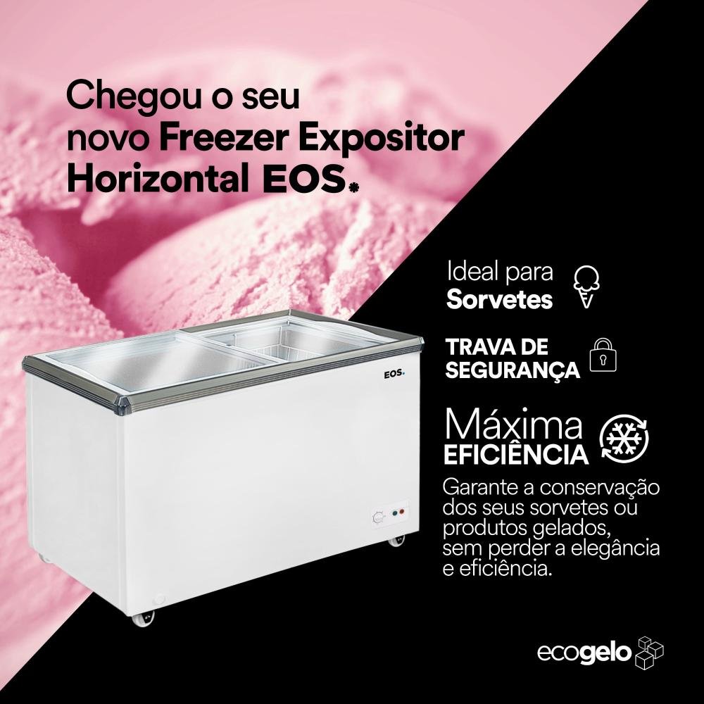 Freezer Expositor Horizontal EOS 320L Dupla Ação Eeh400 220V ...