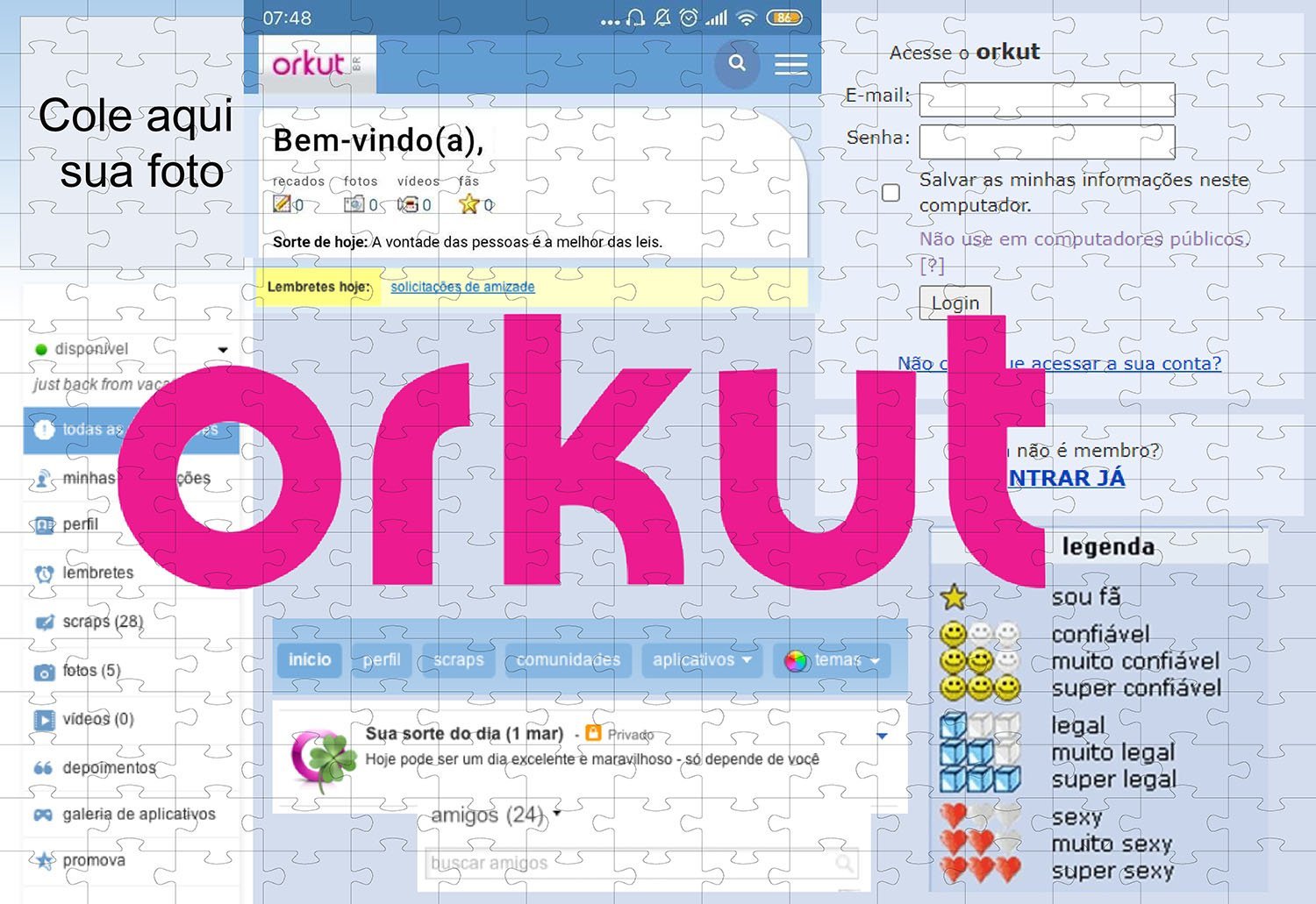 Quebra-cabeça Orkut Nostalgia Retro de 300 peças | MadeiraMadeira