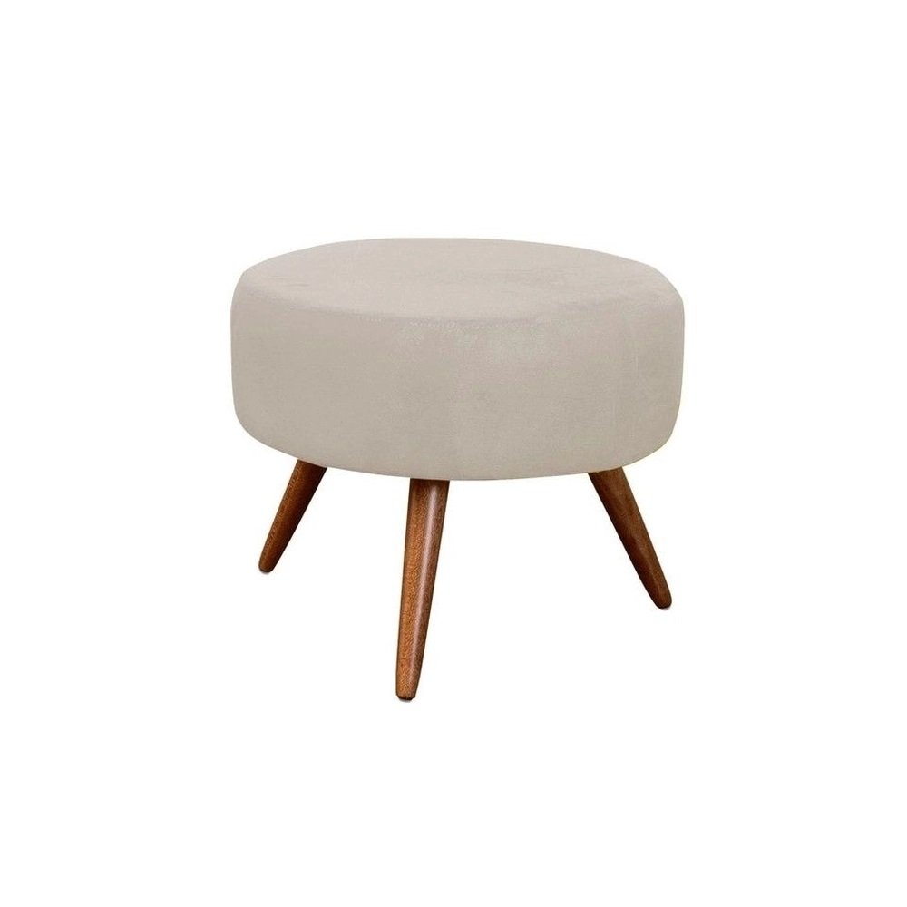 PUFF PUF PUFE LUXO REDONDO JADE SUEDE BEGE - TF | MadeiraMadeira