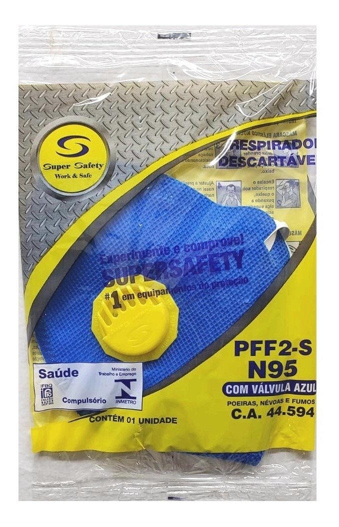 Kit 80 Máscara Respirador Pff2 Com Valvula CA E Inmetro Epi Elastico De ...
