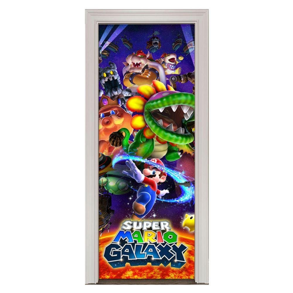 Adesivo de Porta Games Super Mario Galaxy | MadeiraMadeira