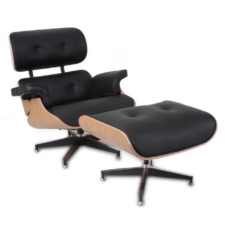 Poltrona Charles Eames Couro Legitimo Preto | MadeiraMadeira