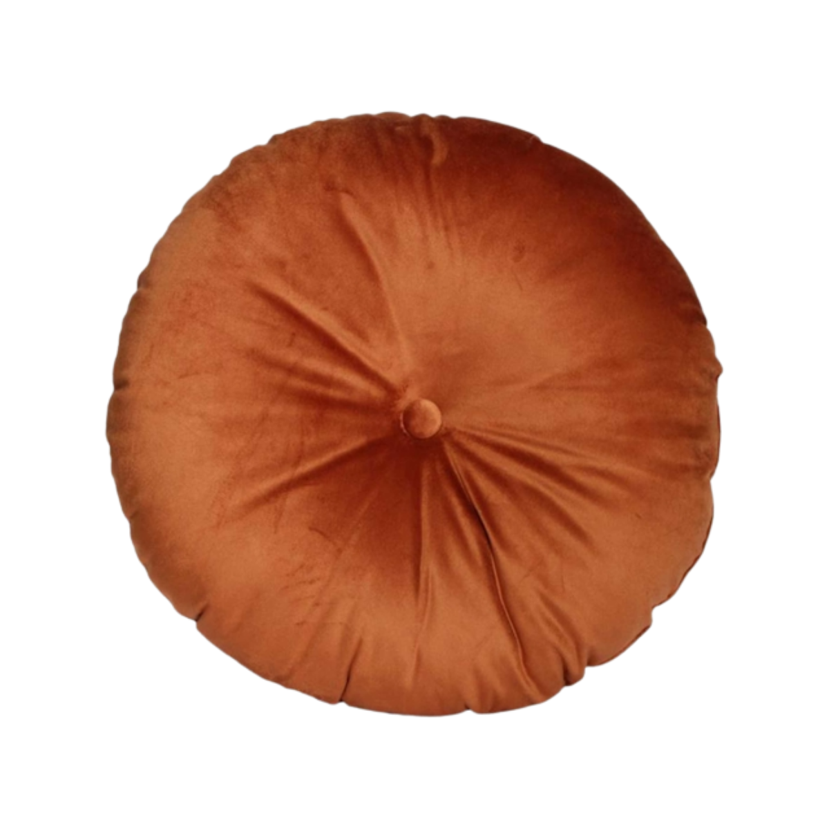 Almofada Decorativa Redonda c/ Botão Veludo Terracota 40 cm ...
