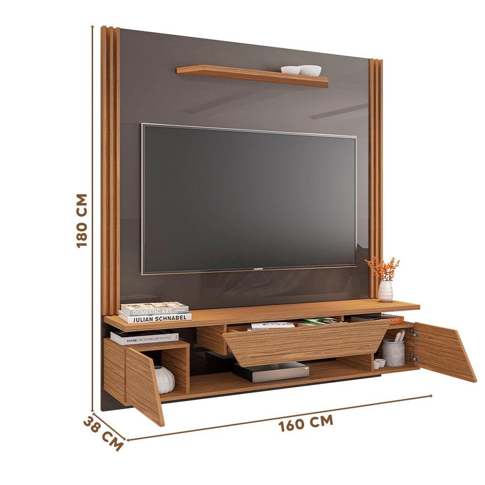 Home Para Sala Para TV De Até 60 Polegadas 160cm Cinza Pérola Noce ...