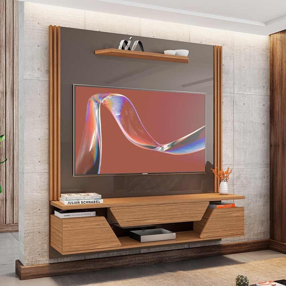 Home Para Sala Para TV De Até 60 Polegadas 160cm Cinza Pérola Noce ...